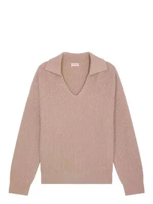 FURSAC Ribbed-knit V-neck Sweater - Neutrals