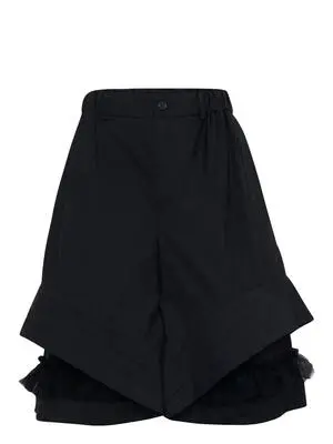 Noir Kei Ninomiya Gathered Layered Shorts - Black
