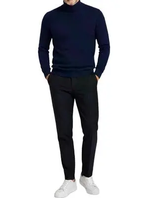 FRANZESE COLLECTION FRANZESE COLLECTION Ribbed Turtleneck Sweater Blue