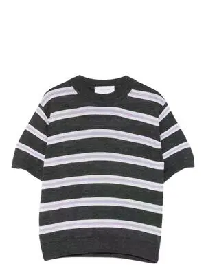 DANIELE FIESOLI Striped Short-sleeve Top - Grey