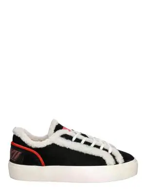 Inuikii Suede Shearling-trim Sneakers - Black