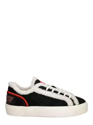 Inuikii Suede Shearling-trim Sneakers - Black