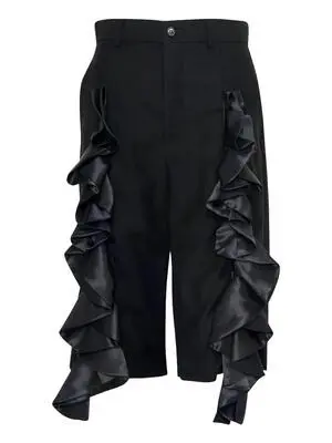 NOIR KEI NINOMIYA Noir Kei Ninomiya Ruffle-Trimmed Cropped Trousers