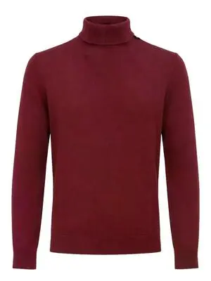 FRANZESE COLLECTION FRANZESE COLLECTION Ribbed-Knit Turtleneck Sweater Red