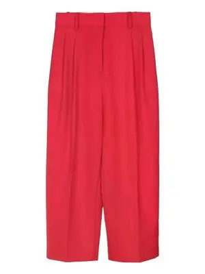 Elisabetta Franchi Pleated Wide-leg Trousers - Red