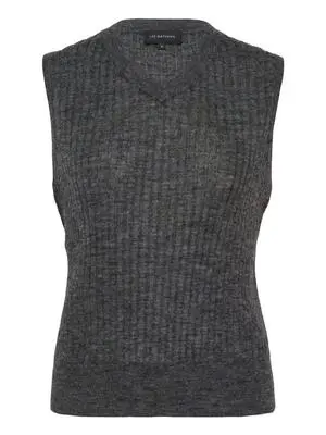 LEE MATHEWS Ribbed-knit V-neck Vest - Grey