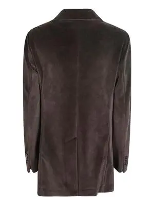 CIRCOLO 1901 Velvet Single-breasted Blazer - Brown