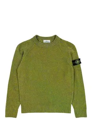 Stone Island Mouliné Cotton Chenille Crewneck Jumper - Green