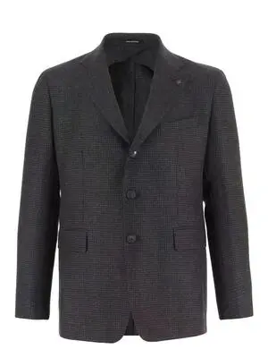 Tagliatore Houndstooth Wool Blazer - Grey