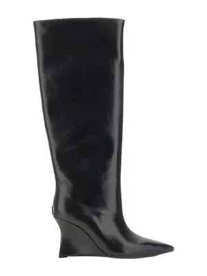 TWENTY FOURHAITCH Diadema Pointed-toe Wedge Boots - Black