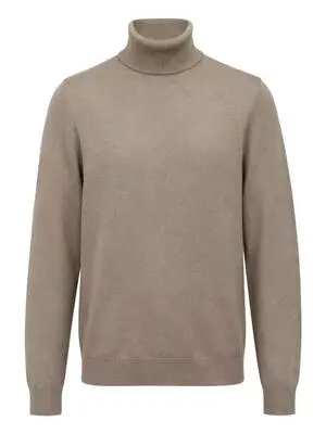 FRANZESE COLLECTION Ribbed-knit Turtleneck Sweater - Brown