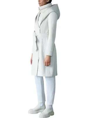 Mackage Shia-slb Belted Hooded Coat - White