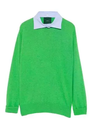 MAISON JEJIA Nina Layered-collar Sweater - Green