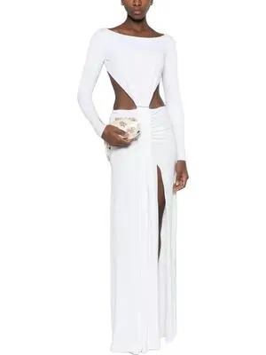 ELISABETTA FRANCHI Elisabetta Franchi Cut-Out Ruched Maxi Dress
