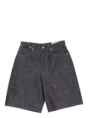 KURO Contrast-stitch Denim Shorts - Blue