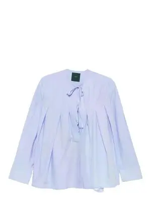 MAISON JEJIA Jejia Daria Pleated Tie-Neck Blouse