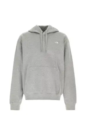 The North Face The North Face Logo-Embroidered Jersey Hoodie Grey