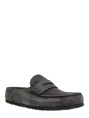 BIRKENSTOCK Suede Slip-on Slippers - Grey
