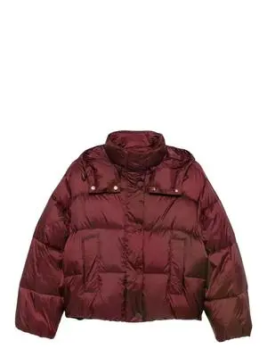 TWINSET Quilted Hooded Puffer Jacket - Red