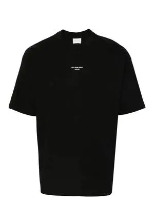 Drole De Monsieur Slogan-print Cotton T-shirt - Black