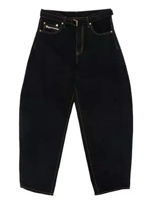 Sacai Belted Zip-detail Jeans - Blue