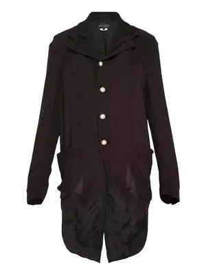 Comme Des Garçons Tailored Longline Pointed-hem Blazer - Black