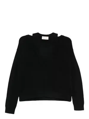 I BLUES Cut-out Layered-effect Top - Black