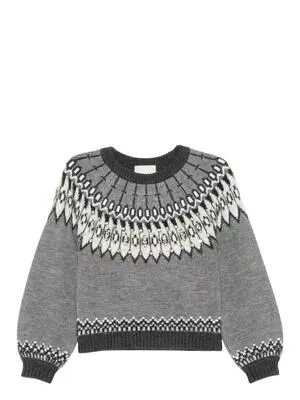 I BLUES Crystal-embellished Fair Isle Sweater
