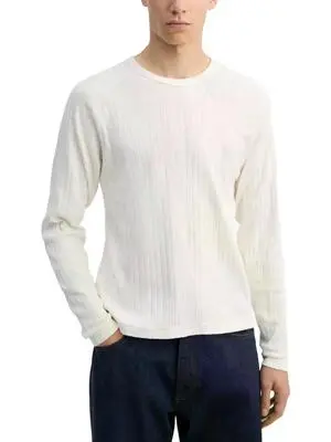 ANOTHER ASPECT Another T-shirt 4.0 Ribbed-knit Raglan-sleeve - Neutrals