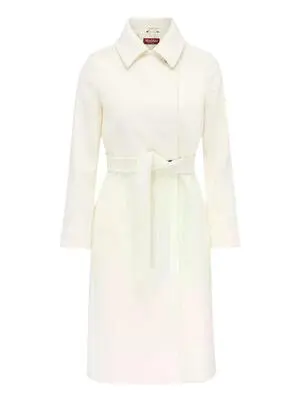 Max Mara Double-breasted Belted Virgin-wool Coat - White