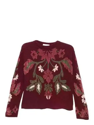 I BLUES Floral-intarsia Sweater - Red