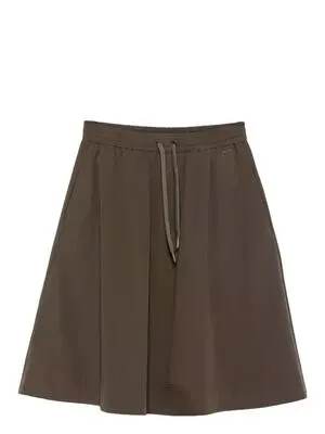 Herno Drawstring A-line Midi Skirt - Brown