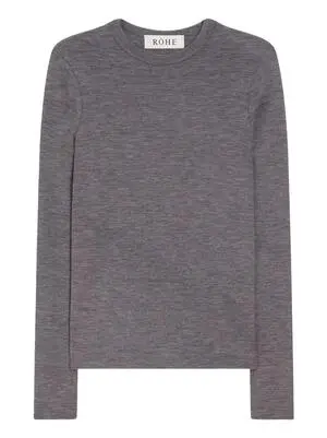 RÓHE Fine-knit Long-sleeved T-shirt - Grey
