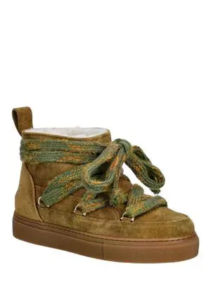 INUIKII Inuikii Suede Shearling-Trim Lace-Up Boots