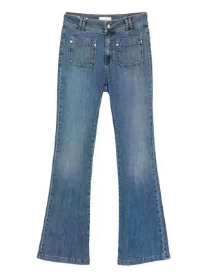 I BLUES Patch-pocket Flared Jeans - Blue