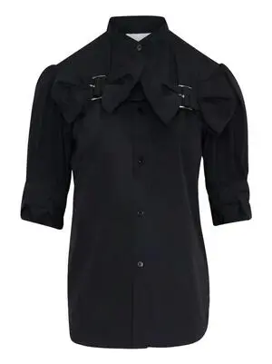 Noir Kei Ninomiya Bow Buckle-embellished Blouse - Black