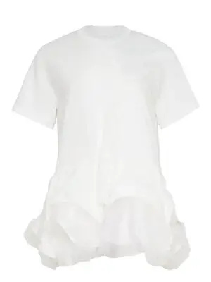 Noir Kei Ninomiya Ruffled Peplum T-shirt - White