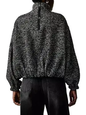 ERMANNO FIRENZE Sequin-embellished Herringbone Jacket - Black