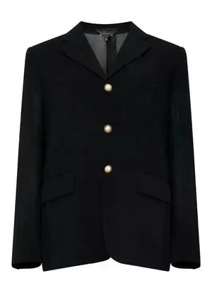 Comme Des Garçons Faux-pearl Notch-lapel Jacket - Black