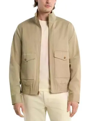 Michael Kors Harrington Stretch-cotton Bomber Jacket - Neutrals