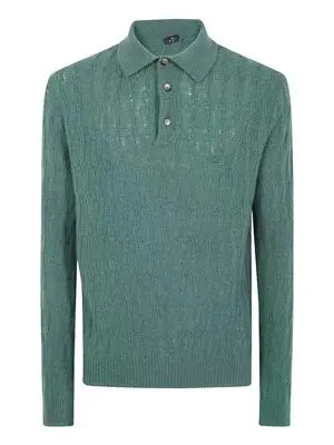 ETRO ETRO Cashmere Wavy Motif Polo-Style Sweater