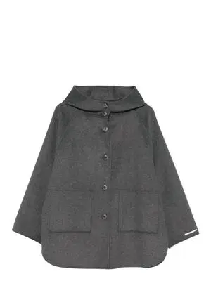 I BLUES Hooded Button-up Jacket - Grey