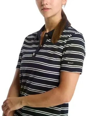 Gant Horizontal-stripe Polo Shirt - Blue