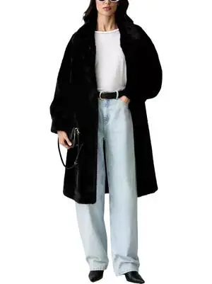 SILVIAN HEACH Silvian Heach Faux-Fur Single-Breasted Coat