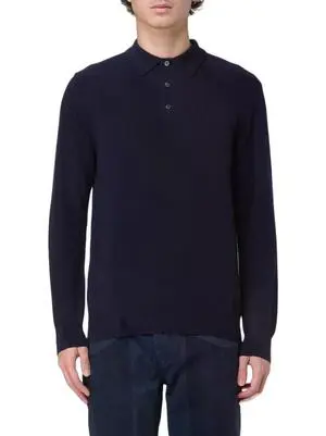 XC Knitted Long-sleeve Polo Shirt Blue