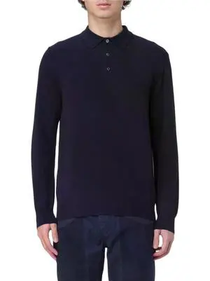 XC Knitted Long-sleeve Polo Shirt - Blue