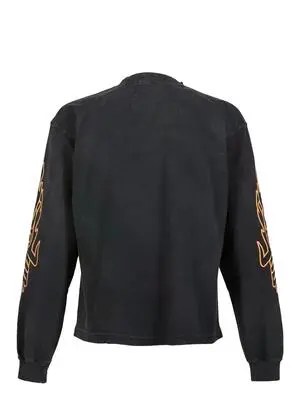 JUN/NAKAYAMA Graphic-print Long-sleeve T-shirt - Black