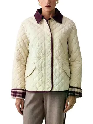 SILVIAN HEACH Quilted Corduroy-collar Jacket - Neutrals