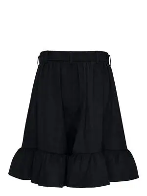 Comme Des Garçons Ruffle-hem Flared Shorts - Black