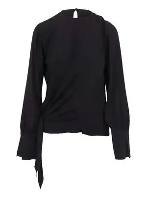 Federica Tosi Wrap-style Long-sleeve Blouse - Black